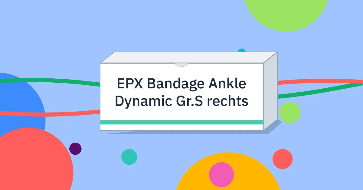 Symbolbild: Packung mit der Aufschrift EPX Bandage Ankle Dynamic Gr.S rechts (PZN 07640725) – Verfügbarkeit und Bezug in Apotheken in Frankfurt am Main