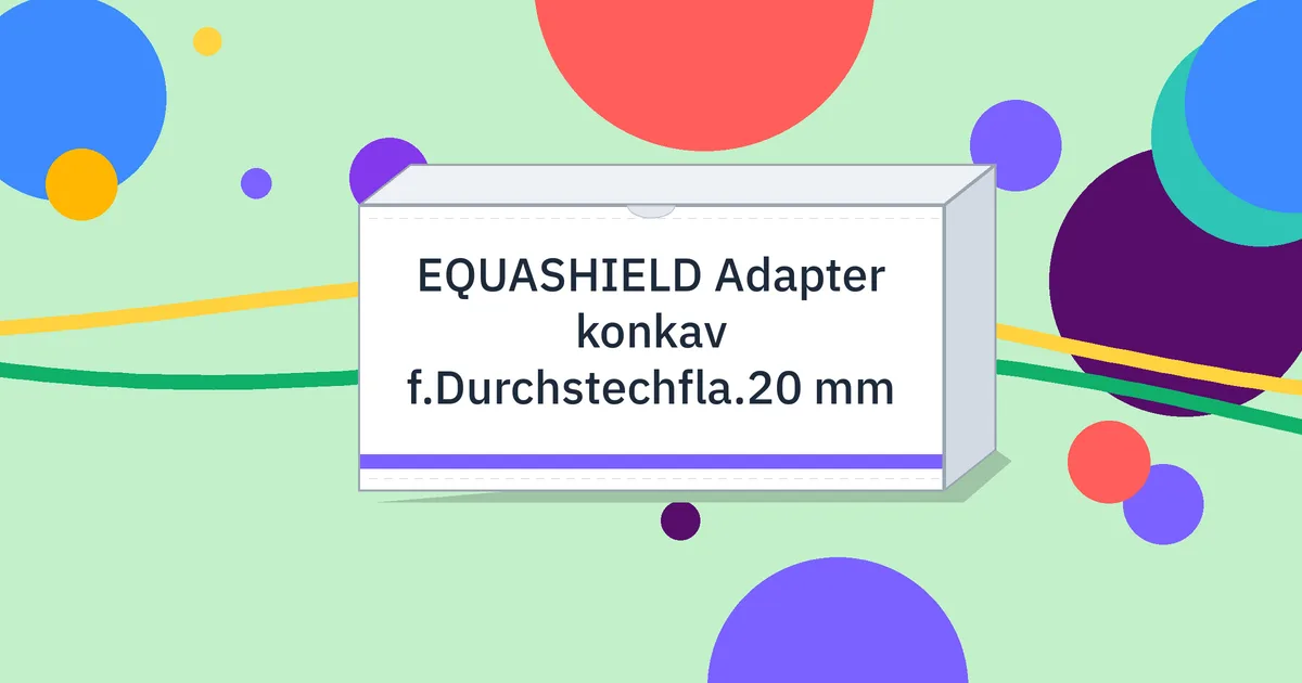 Symbolbild: Packung mit der Aufschrift EQUASHIELD Adapter konkav f.Durchstechfla.20 mm (PZN 13500810) – Verfügbarkeit und Bezug in Apotheken in Frankfurt am Main