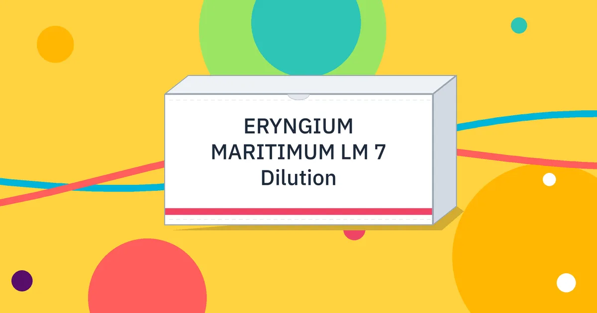 Symbolbild: Packung mit der Aufschrift ERYNGIUM MARITIMUM LM 7 Dilution (PZN 13478950) – Verfügbarkeit und Bezug in Apotheken in Frankfurt am Main