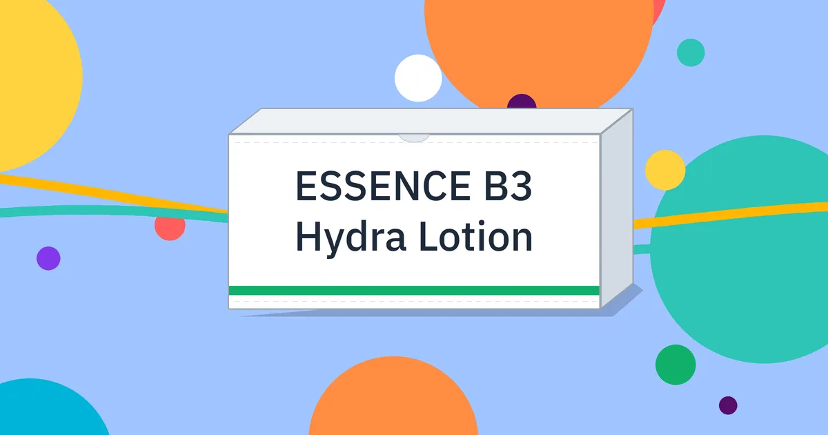 Symbolbild: Packung mit der Aufschrift ESSENCE B3 Hydra Lotion (PZN 20787077) – Verfügbarkeit und Bezug in Apotheken in Frankfurt am Main