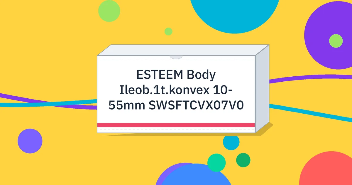 Symbolbild: Packung mit der Aufschrift ESTEEM Body Ileob.1t.konvex 10-55mm SWSFTCVX07V0 (PZN 18837543) – Verfügbarkeit und Bezug in Apotheken in Frankfurt am Main