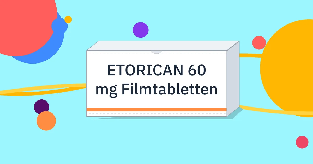 Symbolbild: Packung mit der Aufschrift ETORICAN 60 mg Filmtabletten (PZN 12652593) – Verfügbarkeit und Bezug in Apotheken in Frankfurt am Main