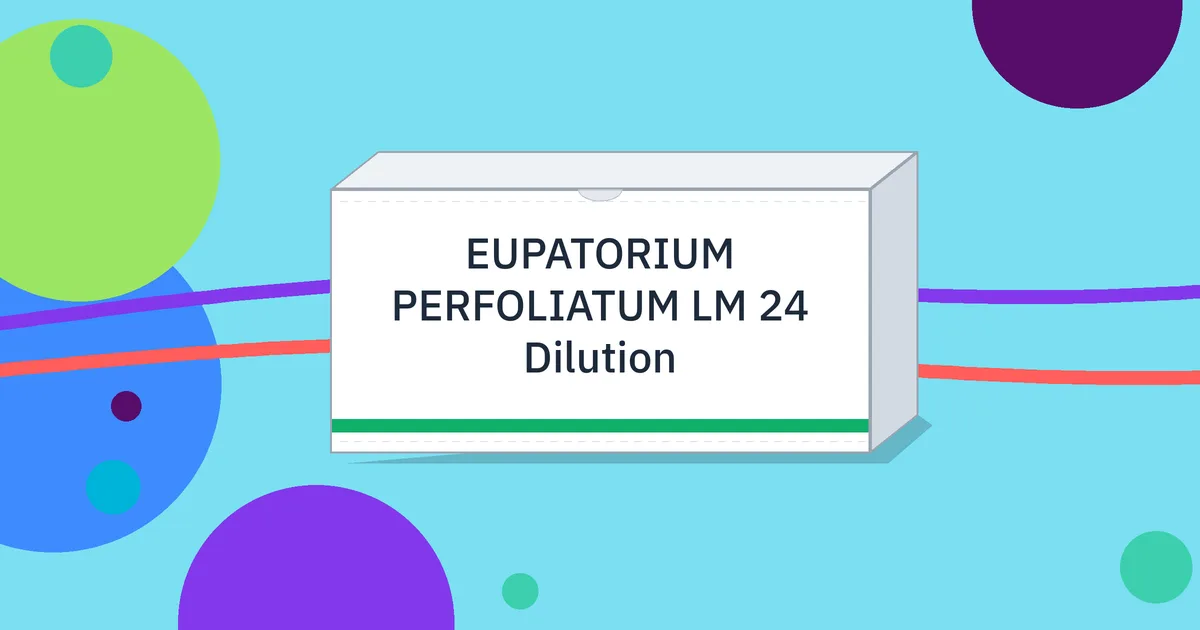 Symbolbild: Packung mit der Aufschrift EUPATORIUM PERFOLIATUM LM 24 Dilution (PZN 12846334) – Verfügbarkeit und Bezug in Apotheken in Frankfurt am Main