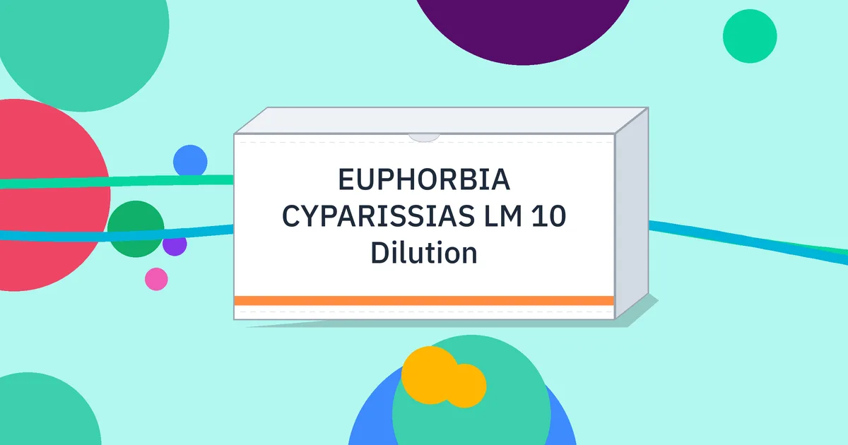 Symbolbild: Packung mit der Aufschrift EUPHORBIA CYPARISSIAS LM 10 Dilution (PZN 13481828) – Verfügbarkeit und Bezug in Apotheken in Frankfurt am Main