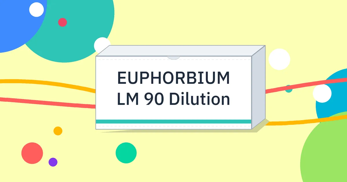 Symbolbild: Packung mit der Aufschrift EUPHORBIUM LM 90 Dilution (PZN 13483483) – Verfügbarkeit und Bezug in Apotheken in Frankfurt am Main