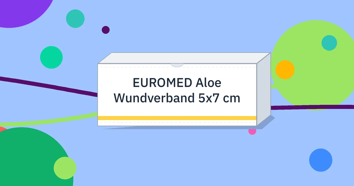 Symbolbild: Packung mit der Aufschrift EUROMED Aloe Wundverband 5x7 cm (PZN 19484383) – Verfügbarkeit und Bezug in Apotheken in Frankfurt am Main