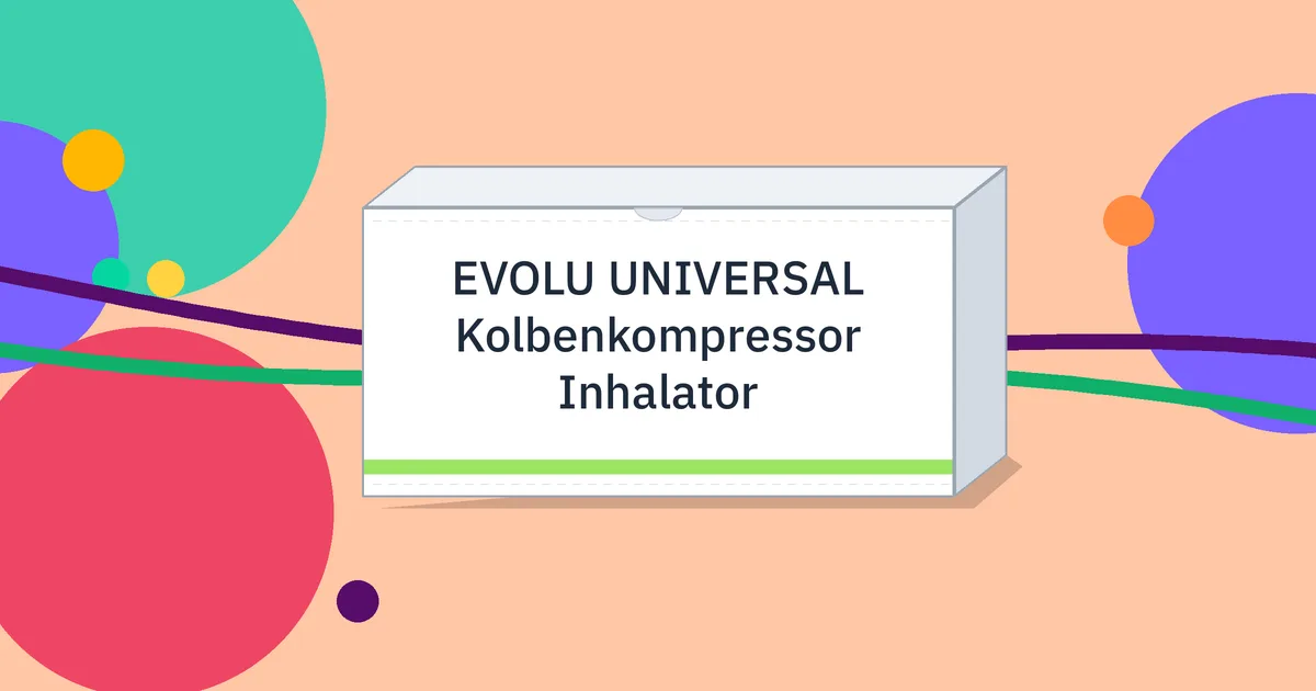 Symbolbild: Packung mit der Aufschrift EVOLU UNIVERSAL Kolbenkompressor Inhalator (PZN 20391758) – Verfügbarkeit und Bezug in Apotheken in Frankfurt am Main