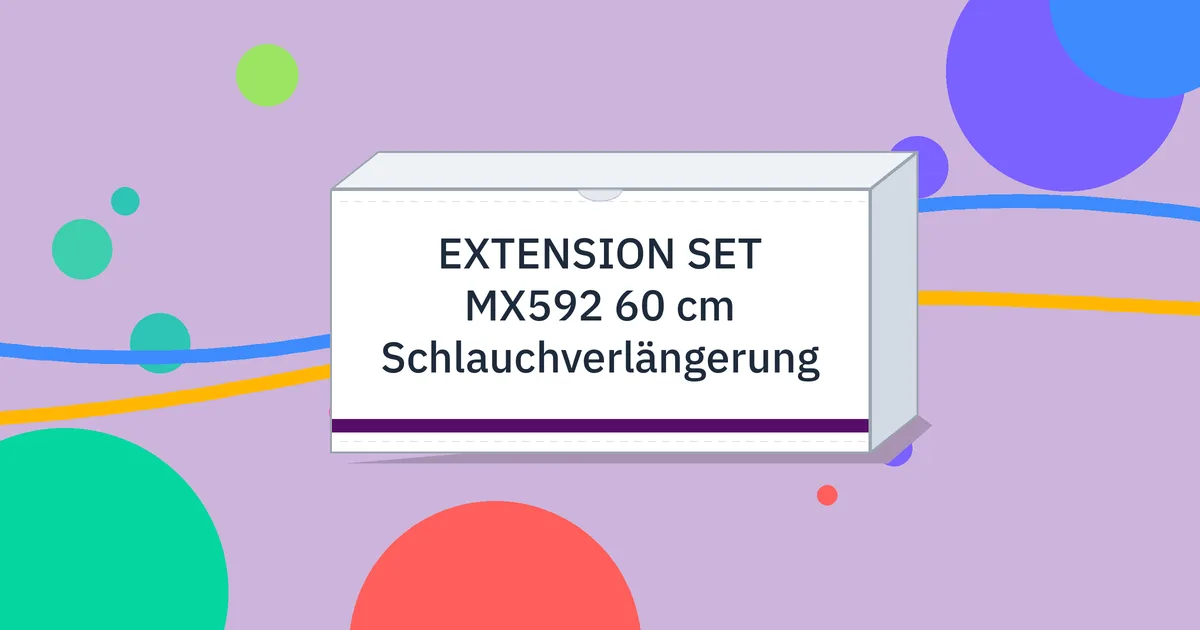 Symbolbild: Packung mit der Aufschrift EXTENSION SET MX592 60 cm Schlauchverlängerung (PZN 17867217) – Verfügbarkeit und Bezug in Apotheken in Frankfurt am Main