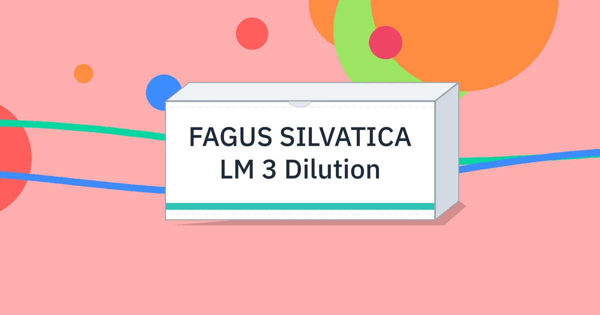 Symbolbild: Packung mit der Aufschrift FAGUS SILVATICA LM 3 Dilution (PZN 13486843) – Verfügbarkeit und Bezug in Apotheken in Frankfurt am Main