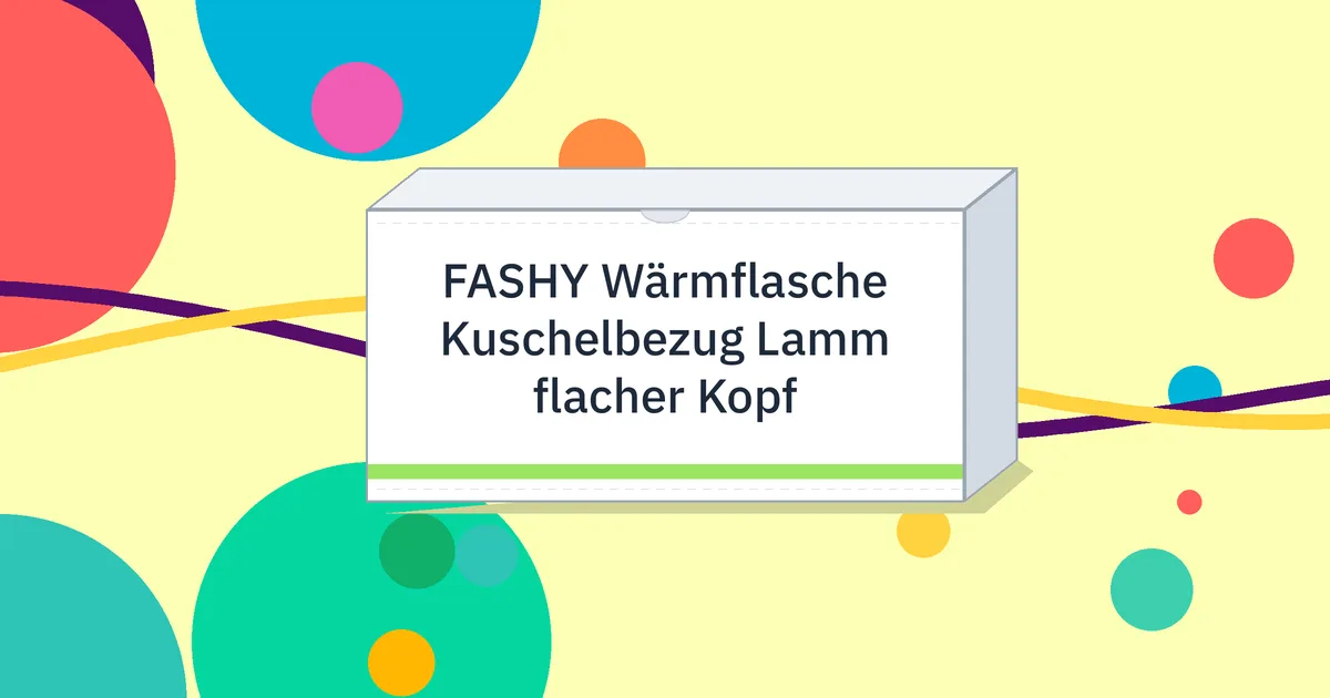 Symbolbild: Packung mit der Aufschrift FASHY Wärmflasche Kuschelbezug Lamm flacher Kopf (PZN 02950421) – Verfügbarkeit und Bezug in Apotheken in Frankfurt am Main