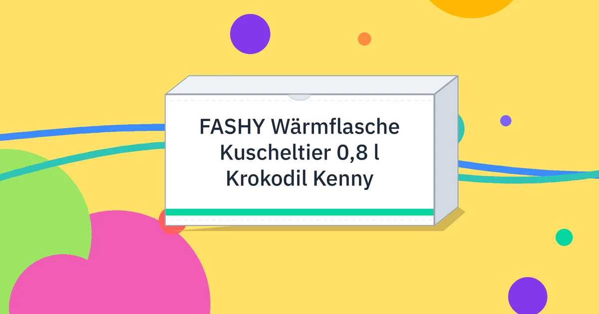 Symbolbild: Packung mit der Aufschrift FASHY Wärmflasche Kuscheltier 0,8 l Krokodil Kenny (PZN 19136989) – Verfügbarkeit und Bezug in Apotheken in Frankfurt am Main