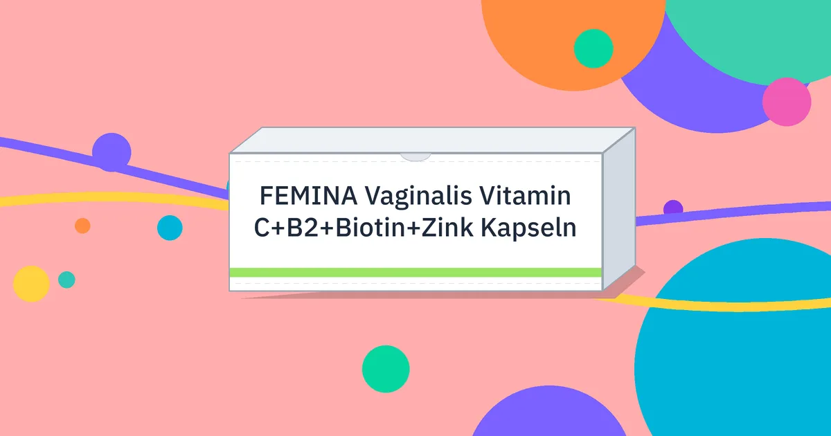 Symbolbild: Packung mit der Aufschrift FEMINA Vaginalis Vitamin C+B2+Biotin+Zink Kapseln (PZN 18257248) – Verfügbarkeit und Bezug in Apotheken in Frankfurt am Main
