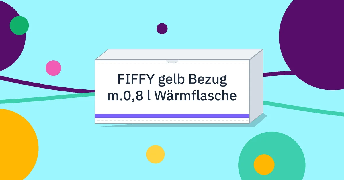 Symbolbild: Packung mit der Aufschrift FIFFY gelb Bezug m.0,8 l Wärmflasche (PZN 03805655) – Verfügbarkeit und Bezug in Apotheken in Frankfurt am Main