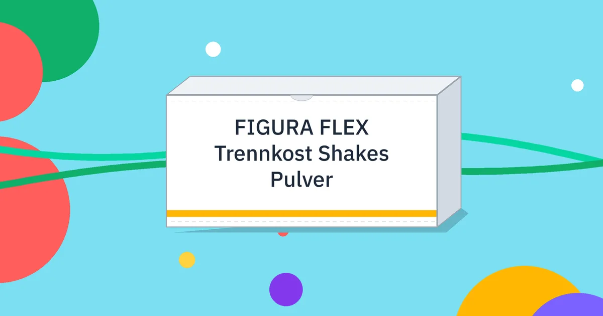 Symbolbild: Packung mit der Aufschrift FIGURA FLEX Trennkost Shakes Pulver (PZN 09729429) – Verfügbarkeit und Bezug in Apotheken in Frankfurt am Main