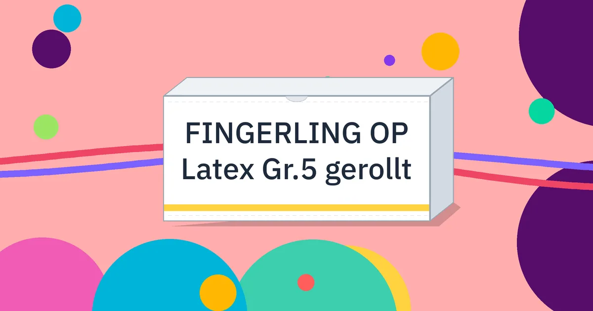 Symbolbild: Packung mit der Aufschrift FINGERLING OP Latex Gr.5 gerollt (PZN 04444395) – Verfügbarkeit und Bezug in Apotheken in Frankfurt am Main