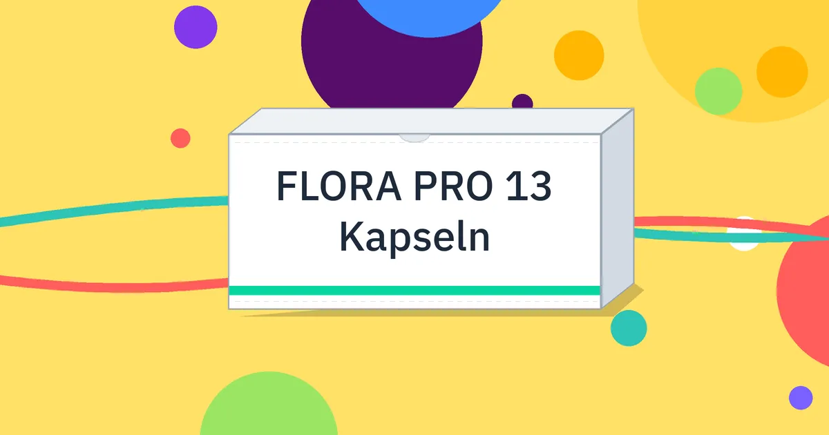 Symbolbild: Packung mit der Aufschrift FLORA PRO 13 Kapseln (PZN 16394047) – Verfügbarkeit und Bezug in Apotheken in Frankfurt am Main