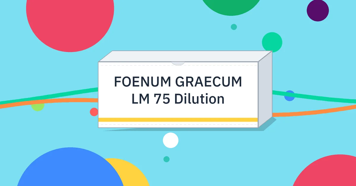 Symbolbild: Packung mit der Aufschrift FOENUM GRAECUM LM 75 Dilution (PZN 13490431) – Verfügbarkeit und Bezug in Apotheken in Frankfurt am Main