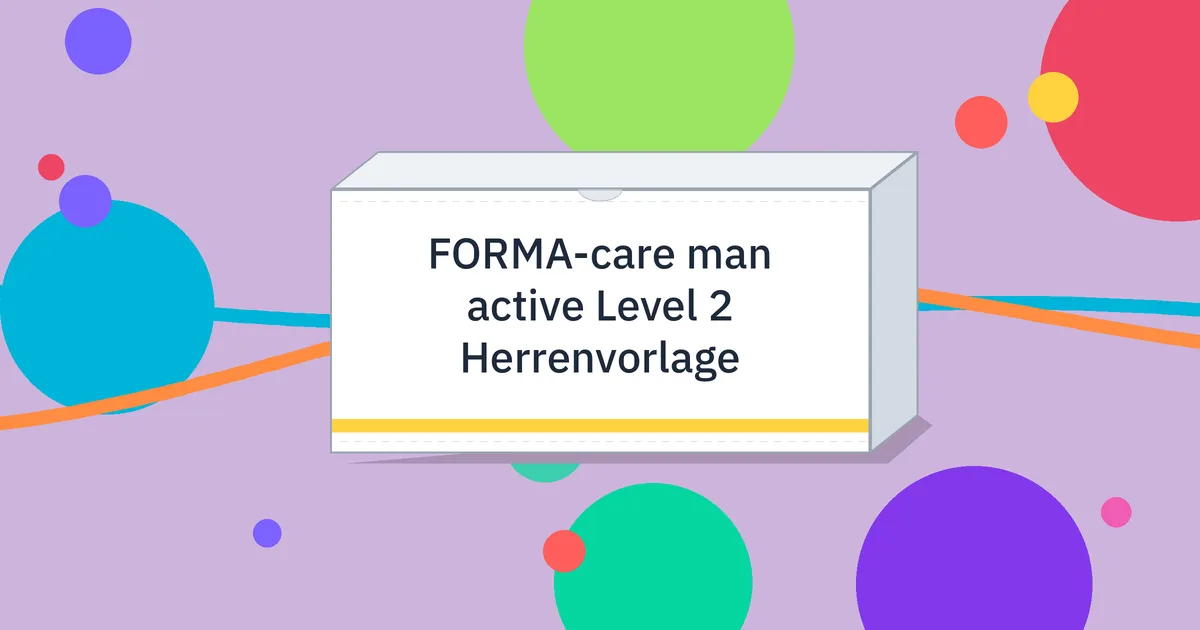 Symbolbild: Packung mit der Aufschrift FORMA-care man active Level 2 Herrenvorlage (PZN 19106853) – Verfügbarkeit und Bezug in Apotheken in Frankfurt am Main