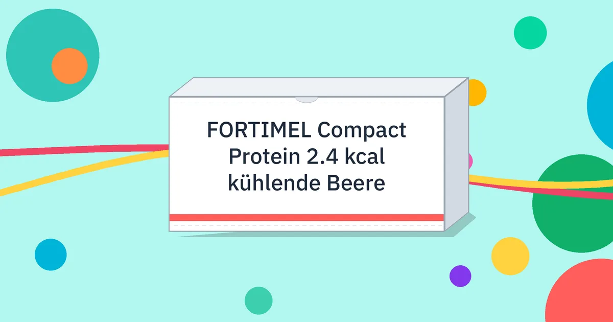 Symbolbild: Packung mit der Aufschrift FORTIMEL Compact Protein 2.4 kcal kühlende Beere (PZN 19881575) – Verfügbarkeit und Bezug in Apotheken in Frankfurt am Main