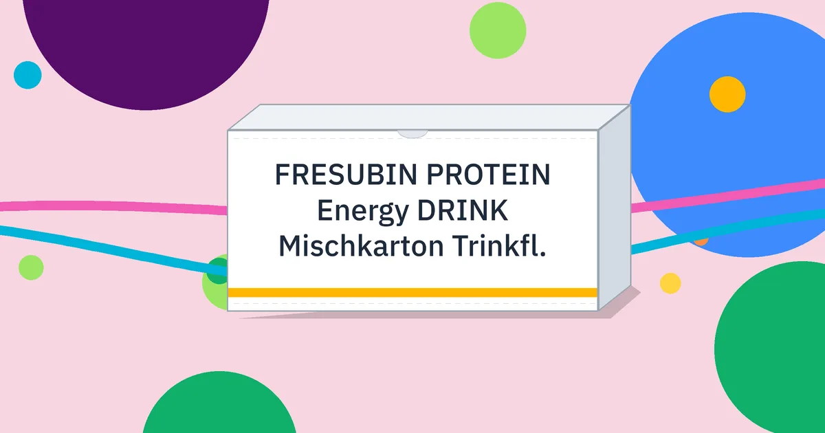 Symbolbild: Packung mit der Aufschrift FRESUBIN PROTEIN Energy DRINK Mischkarton Trinkfl. (PZN 19750181) – Verfügbarkeit und Bezug in Apotheken in Frankfurt am Main