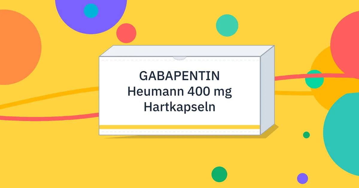 Symbolbild: Packung mit der Aufschrift GABAPENTIN Heumann 400 mg Hartkapseln (PZN 01325951) – Verfügbarkeit und Bezug in Apotheken in Frankfurt am Main