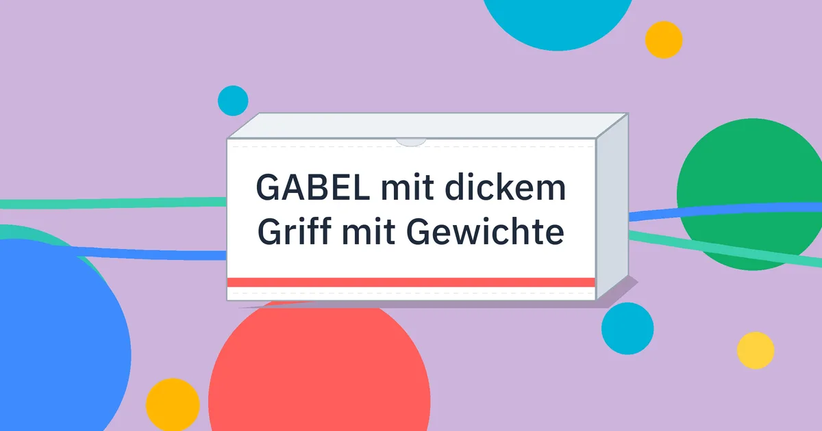 Symbolbild: Packung mit der Aufschrift GABEL mit dickem Griff mit Gewichte (PZN 19726550) – Verfügbarkeit und Bezug in Apotheken in Frankfurt am Main