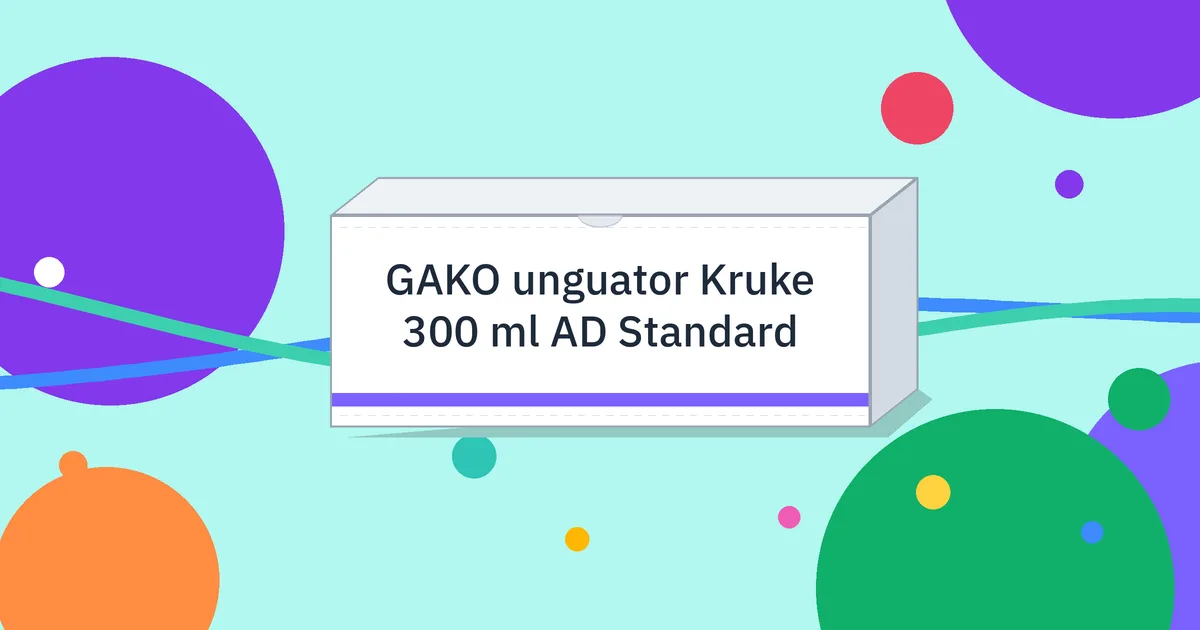 Symbolbild: Packung mit der Aufschrift GAKO unguator Kruke 300 ml AD Standard (PZN 11602937) – Verfügbarkeit und Bezug in Apotheken in Frankfurt am Main