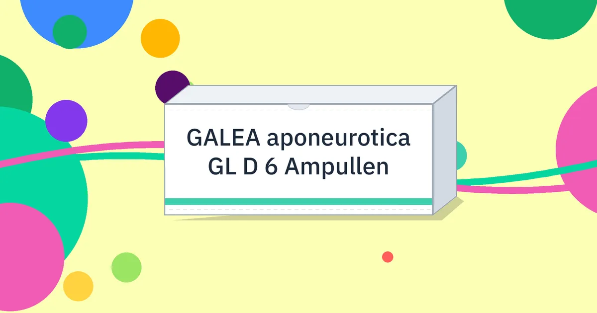 Symbolbild: Packung mit der Aufschrift GALEA aponeurotica GL D 6 Ampullen (PZN 02831018) – Verfügbarkeit und Bezug in Apotheken in Frankfurt am Main