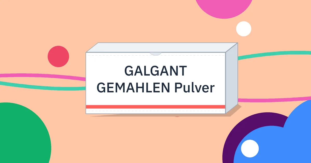 Symbolbild: Packung mit der Aufschrift GALGANT GEMAHLEN Pulver (PZN 16325307) – Verfügbarkeit und Bezug in Apotheken in Frankfurt am Main