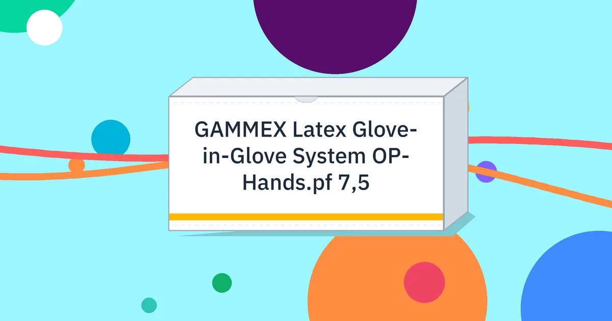 Symbolbild: Packung mit der Aufschrift GAMMEX Latex Glove-in-Glove System OP-Hands.pf 7,5 (PZN 18685458) – Verfügbarkeit und Bezug in Apotheken in Frankfurt am Main