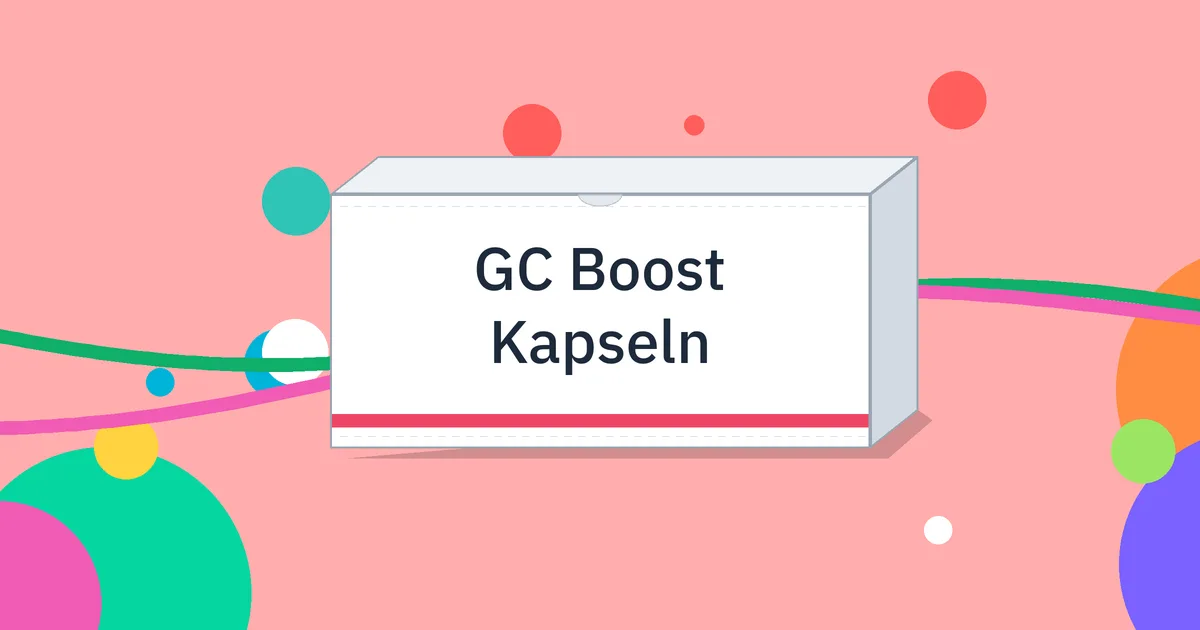 Symbolbild: Packung mit der Aufschrift GC Boost Kapseln (PZN 15245730) – Verfügbarkeit und Bezug in Apotheken in Frankfurt am Main