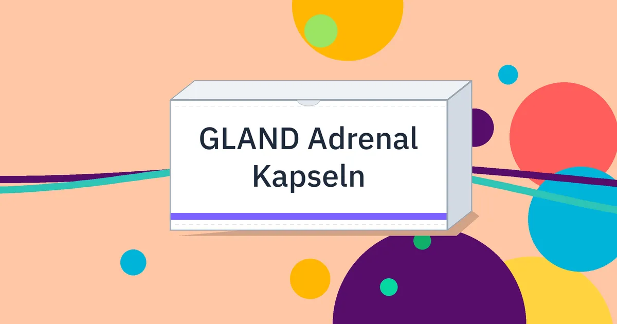 Symbolbild: Packung mit der Aufschrift GLAND Adrenal Kapseln (PZN 16687654) – Verfügbarkeit und Bezug in Apotheken in Frankfurt am Main