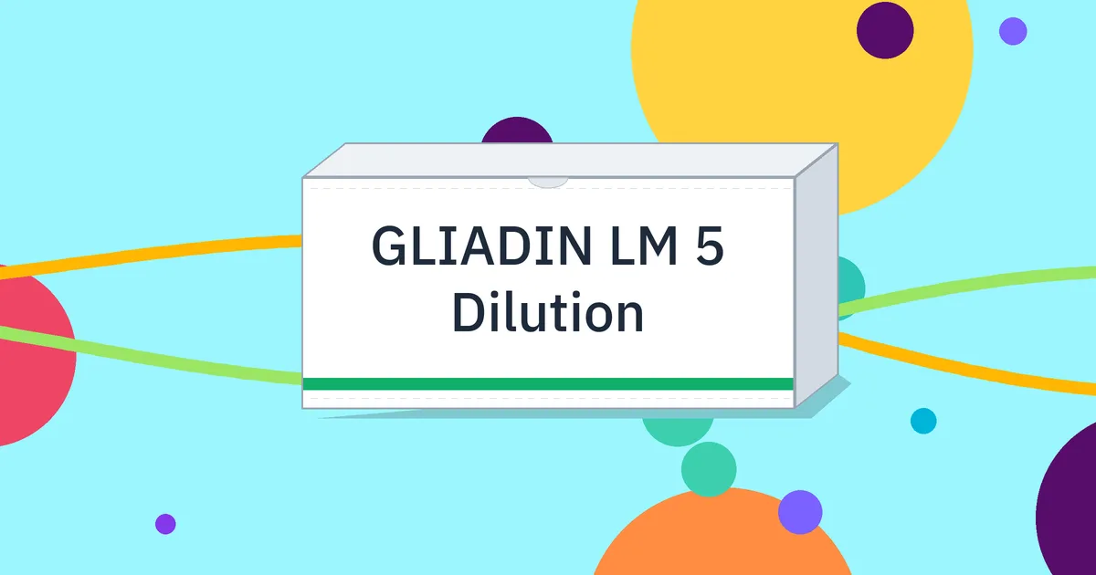 Symbolbild: Packung mit der Aufschrift GLIADIN LM 5 Dilution (PZN 13544121) – Verfügbarkeit und Bezug in Apotheken in Frankfurt am Main
