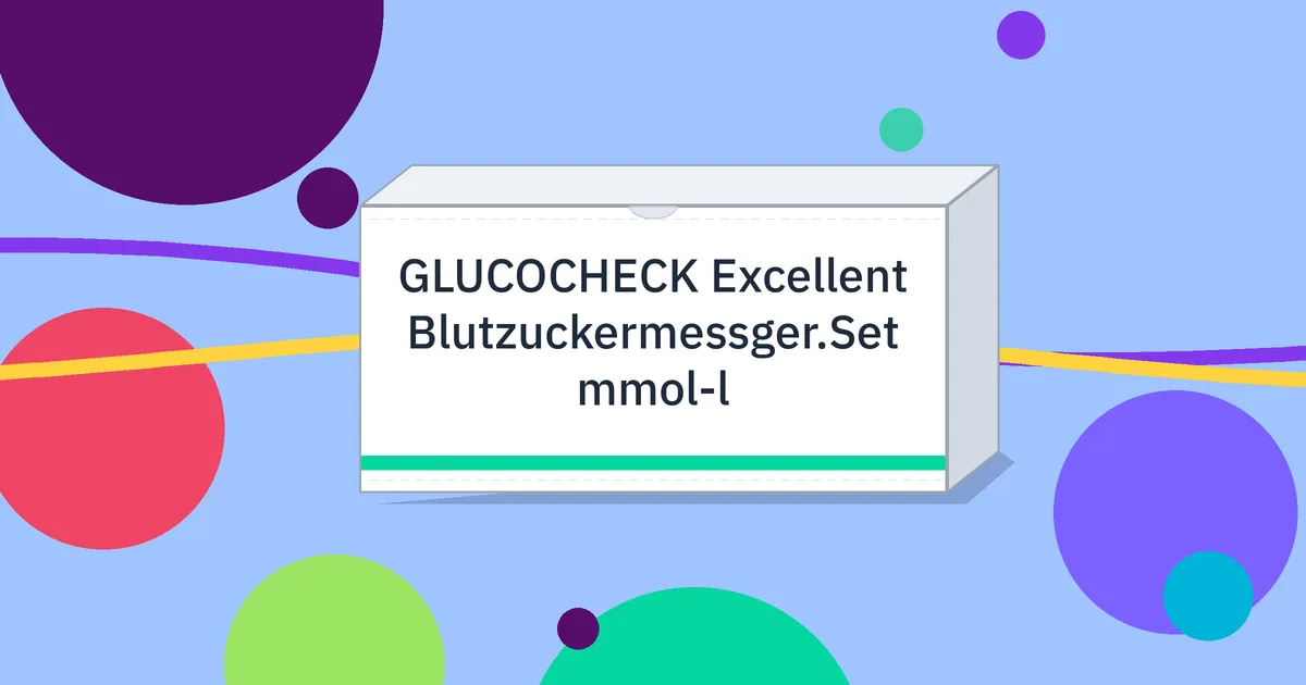 Symbolbild: Packung mit der Aufschrift GLUCOCHECK Excellent Blutzuckermessger.Set mmol-l (PZN 12747684) – Verfügbarkeit und Bezug in Apotheken in Frankfurt am Main