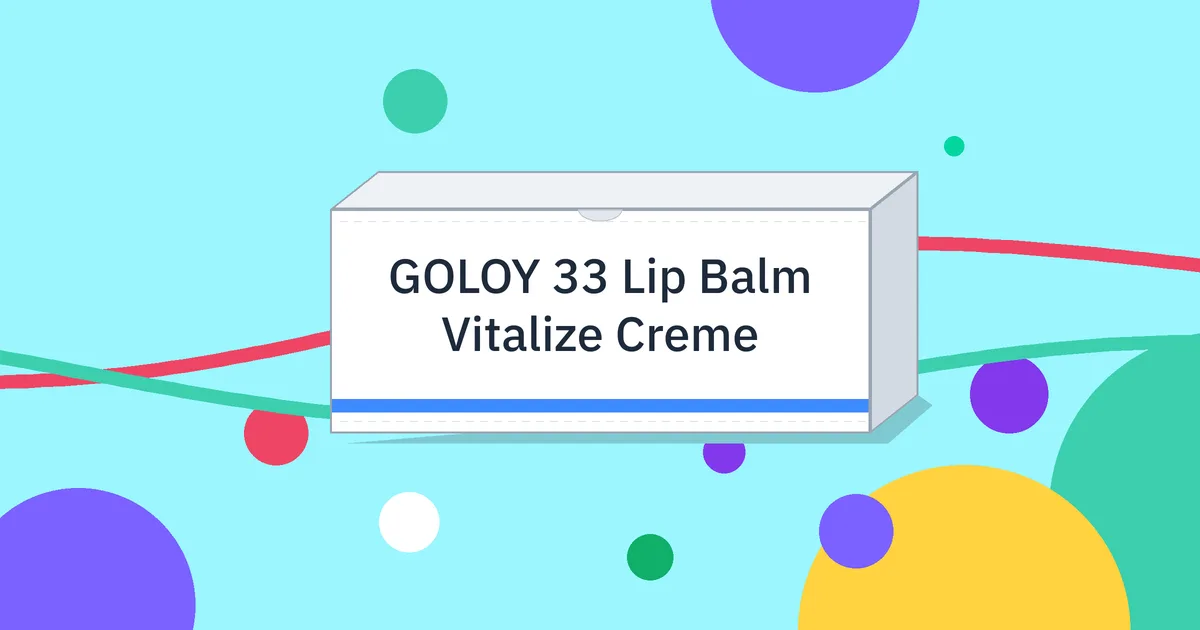 Symbolbild: Packung mit der Aufschrift GOLOY 33 Lip Balm Vitalize Creme (PZN 00203795) – Verfügbarkeit und Bezug in Apotheken in Frankfurt am Main
