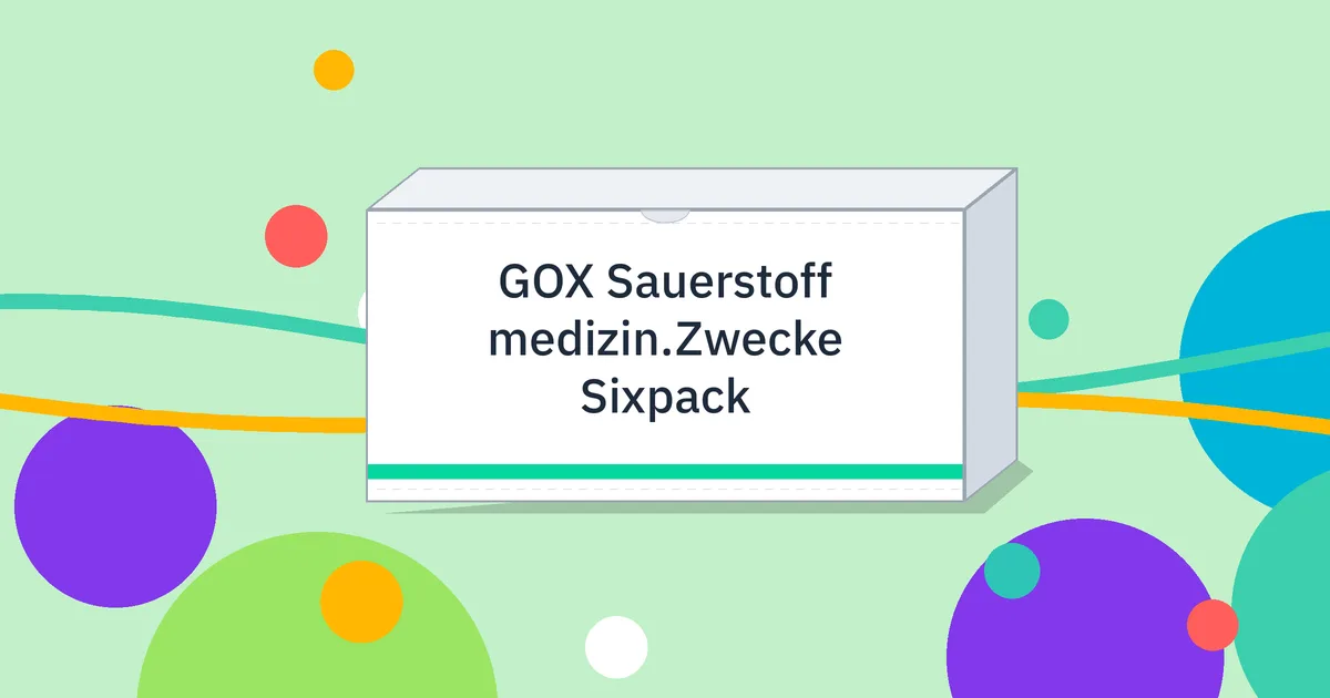 Symbolbild: Packung mit der Aufschrift GOX Sauerstoff medizin.Zwecke Sixpack (PZN 00390656) – Verfügbarkeit und Bezug in Apotheken in Frankfurt am Main