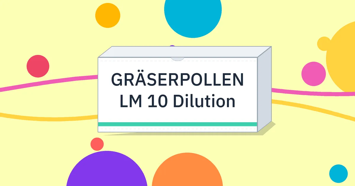 Symbolbild: Packung mit der Aufschrift GRÄSERPOLLEN LM 10 Dilution (PZN 12882117) – Verfügbarkeit und Bezug in Apotheken in Frankfurt am Main