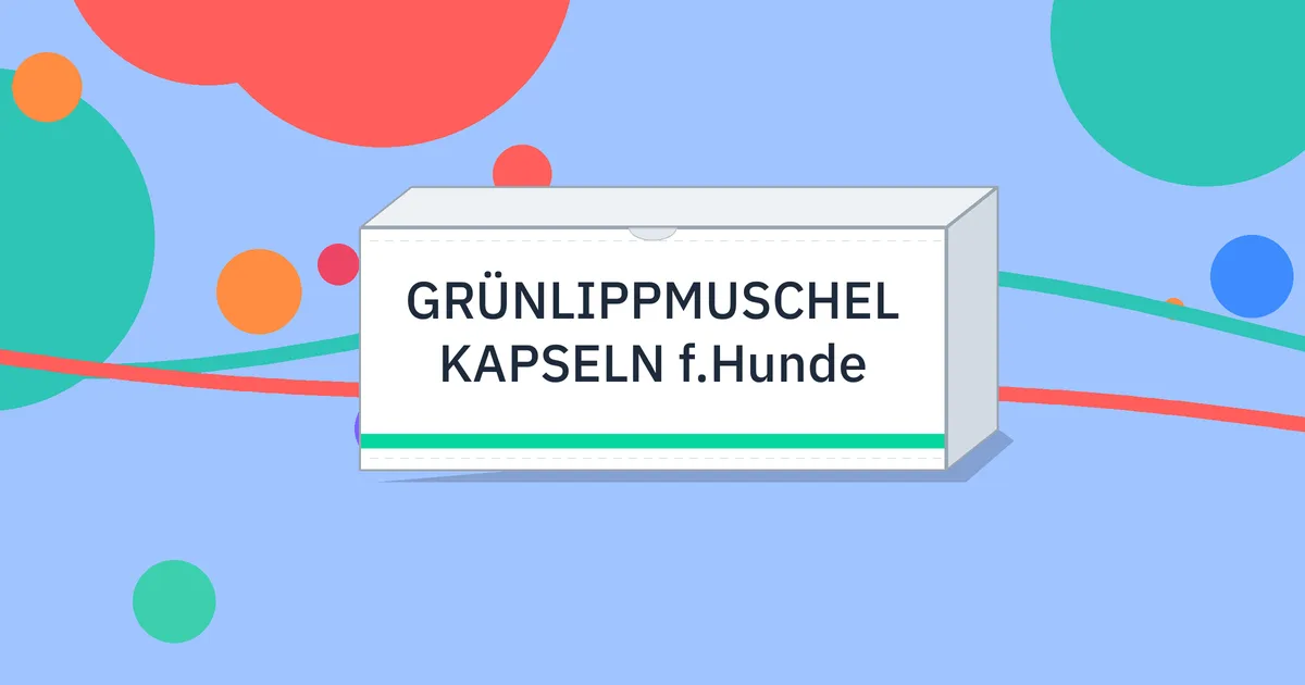 Symbolbild: Packung mit der Aufschrift GRÜNLIPPMUSCHEL KAPSELN f.Hunde (PZN 13851952) – Verfügbarkeit und Bezug in Apotheken in Frankfurt am Main