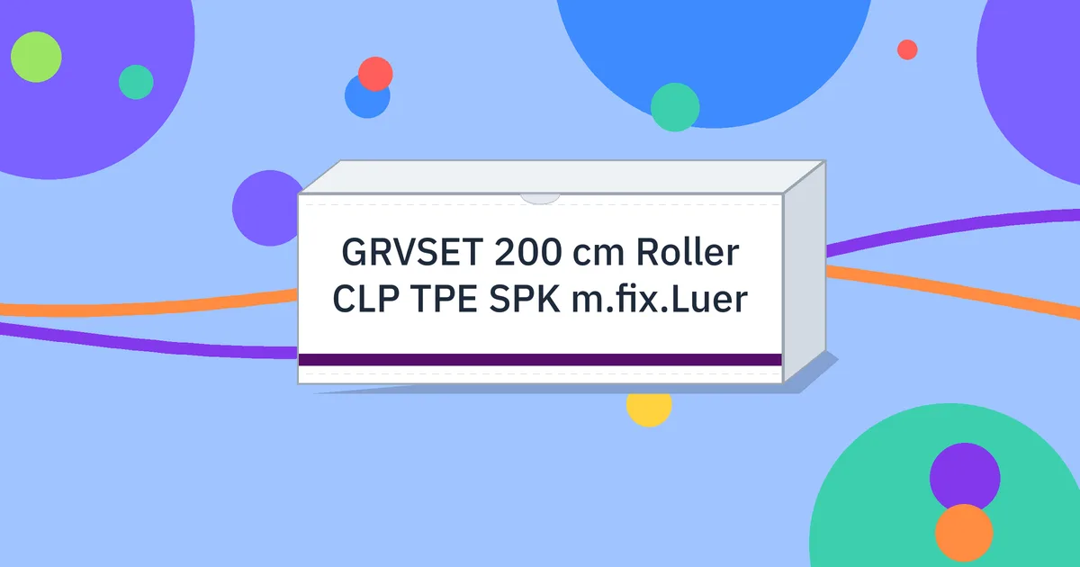Symbolbild: Packung mit der Aufschrift GRVSET 200 cm Roller CLP TPE SPK m.fix.Luer (PZN 17897483) – Verfügbarkeit und Bezug in Apotheken in Frankfurt am Main