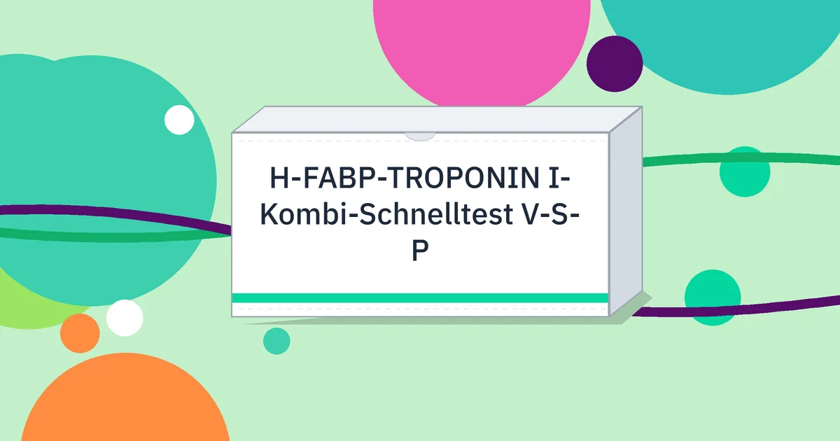 Symbolbild: Packung mit der Aufschrift H-FABP-TROPONIN I-Kombi-Schnelltest V-S-P (PZN 19850913) – Verfügbarkeit und Bezug in Apotheken in Frankfurt am Main