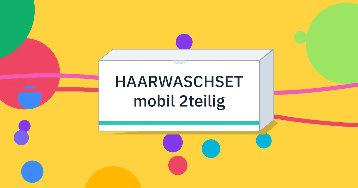 Symbolbild: Packung mit der Aufschrift HAARWASCHSET mobil 2teilig (PZN 04954386) – Verfügbarkeit und Bezug in Apotheken in Frankfurt am Main