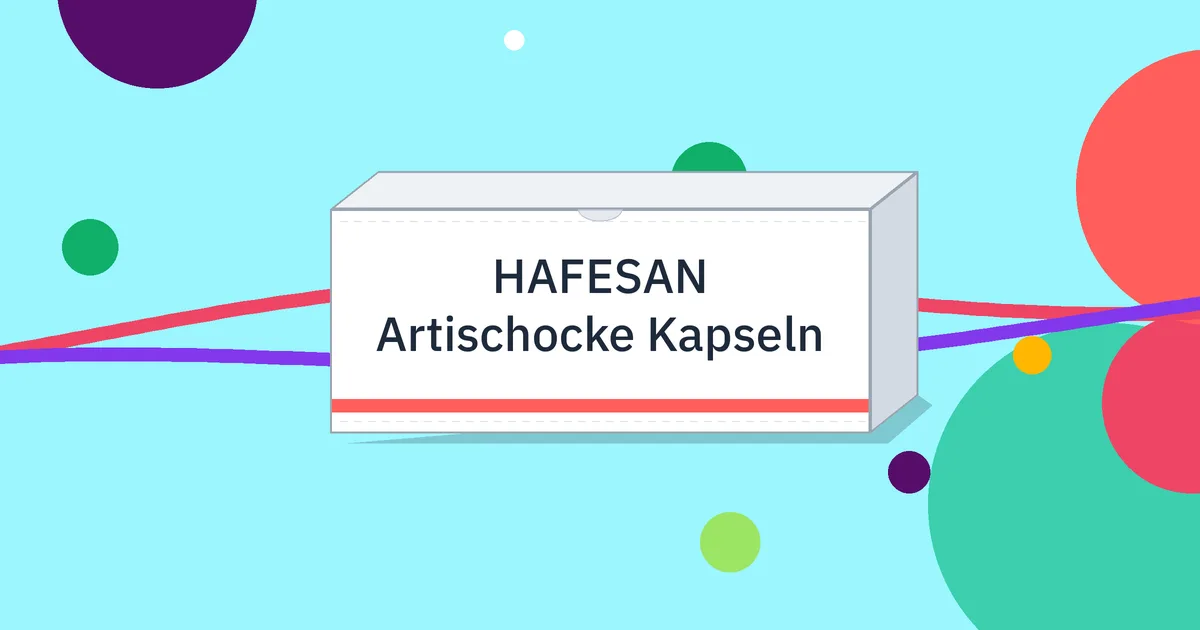 Symbolbild: Packung mit der Aufschrift HAFESAN Artischocke Kapseln (PZN 07427233) – Verfügbarkeit und Bezug in Apotheken in Frankfurt am Main