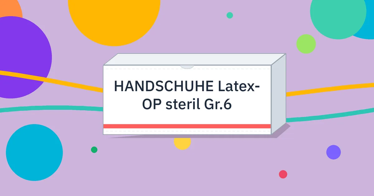 Symbolbild: Packung mit der Aufschrift HANDSCHUHE Latex-OP steril Gr.6 (PZN 04521523) – Verfügbarkeit und Bezug in Apotheken in Frankfurt am Main