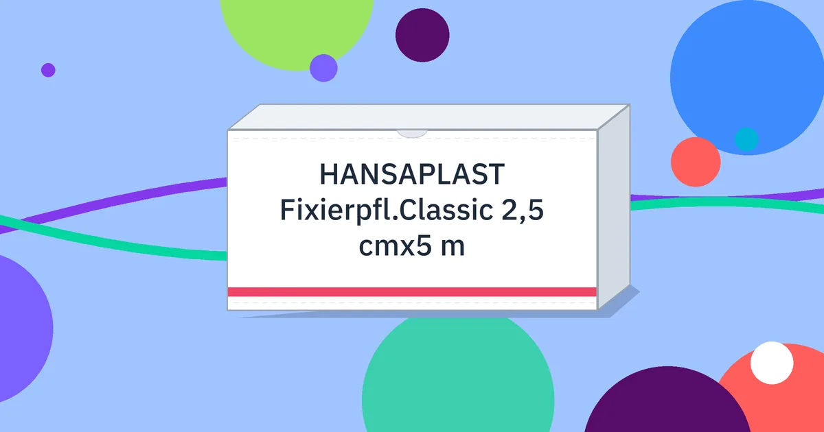 Symbolbild: Packung mit der Aufschrift HANSAPLAST Fixierpfl.Classic 2,5 cmx5 m (PZN 04778073) – Verfügbarkeit und Bezug in Apotheken in Frankfurt am Main