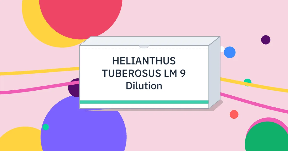 Symbolbild: Packung mit der Aufschrift HELIANTHUS TUBEROSUS LM 9 Dilution (PZN 13551598) – Verfügbarkeit und Bezug in Apotheken in Frankfurt am Main