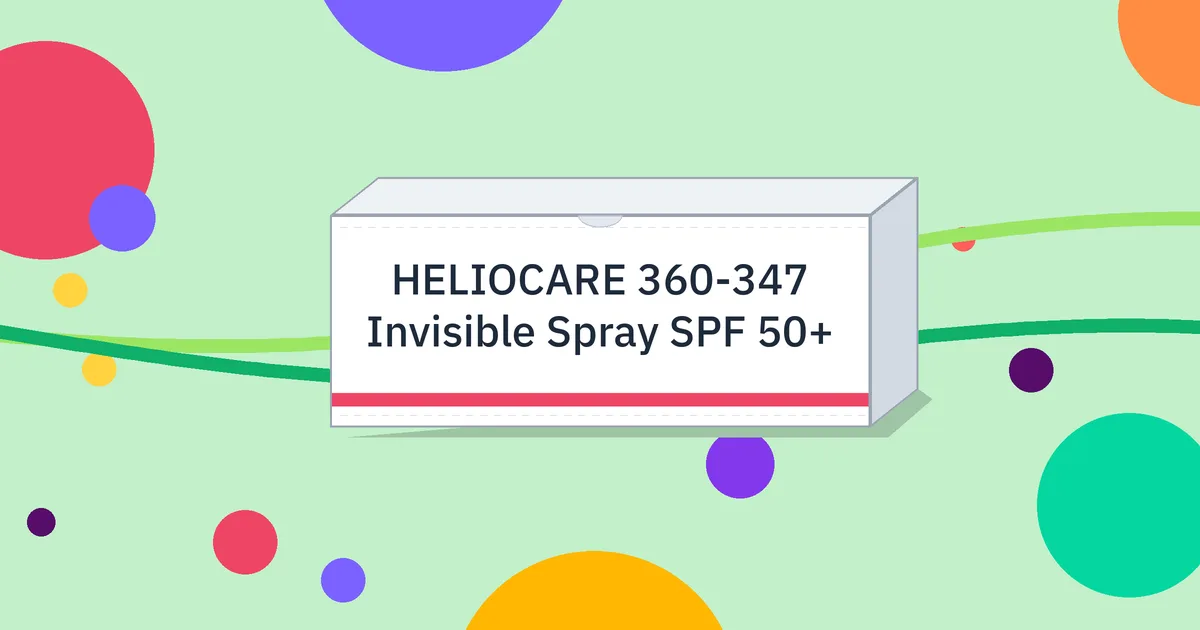 Symbolbild: Packung mit der Aufschrift HELIOCARE 360-347 Invisible Spray SPF 50+ (PZN 18839453) – Verfügbarkeit und Bezug in Apotheken in Frankfurt am Main
