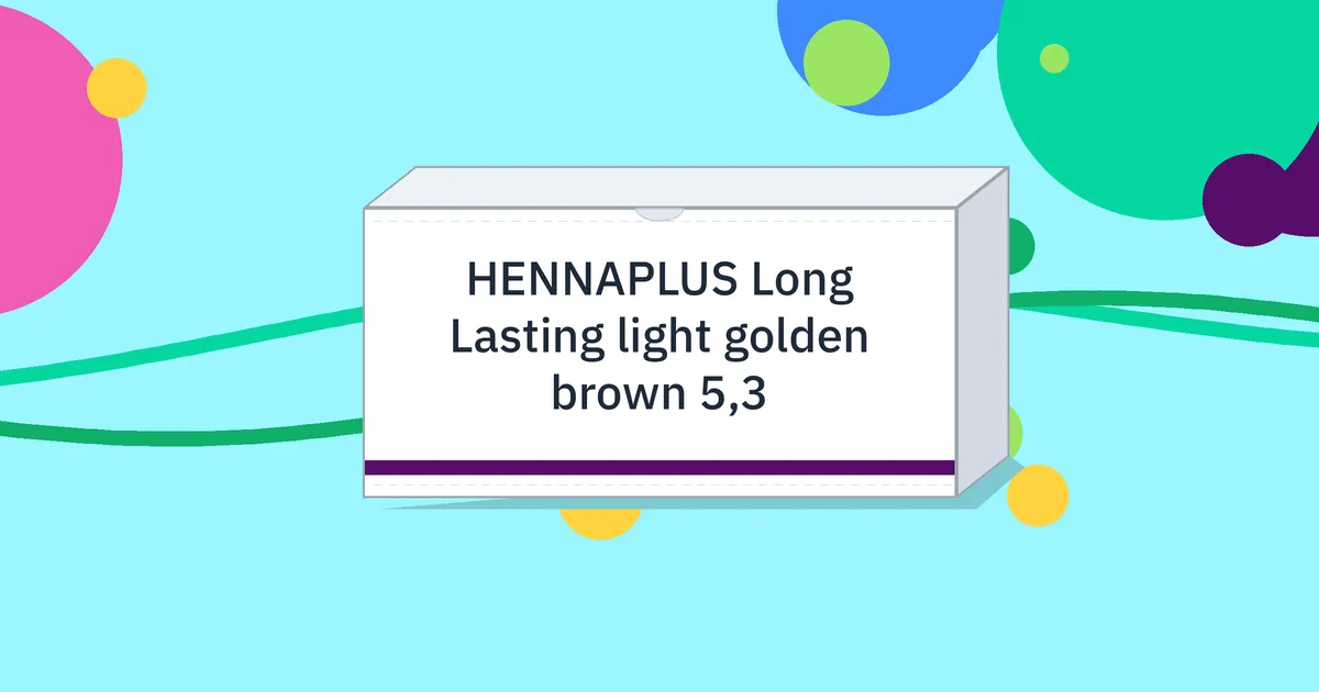 Symbolbild: Packung mit der Aufschrift HENNAPLUS Long Lasting light golden brown 5,3 (PZN 00100196) – Verfügbarkeit und Bezug in Apotheken in Frankfurt am Main
