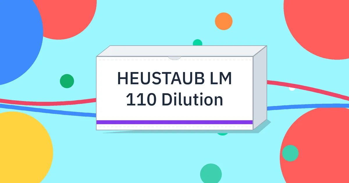 Symbolbild: Packung mit der Aufschrift HEUSTAUB LM 110 Dilution (PZN 12888657) – Verfügbarkeit und Bezug in Apotheken in Frankfurt am Main