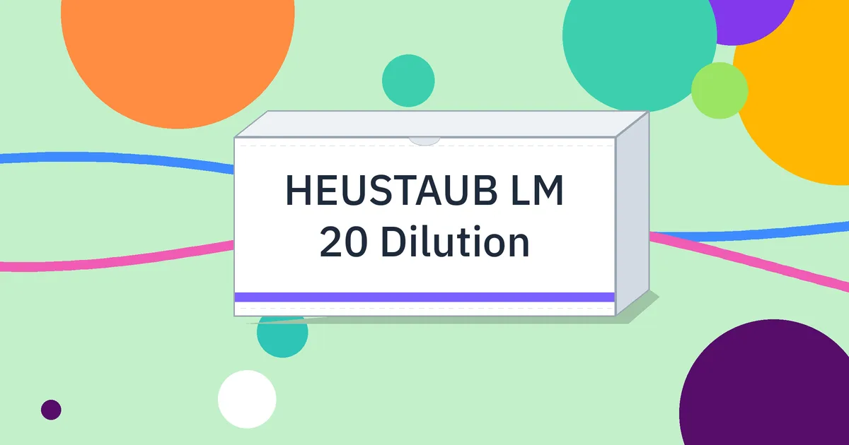 Symbolbild: Packung mit der Aufschrift HEUSTAUB LM 20 Dilution (PZN 12888433) – Verfügbarkeit und Bezug in Apotheken in Frankfurt am Main