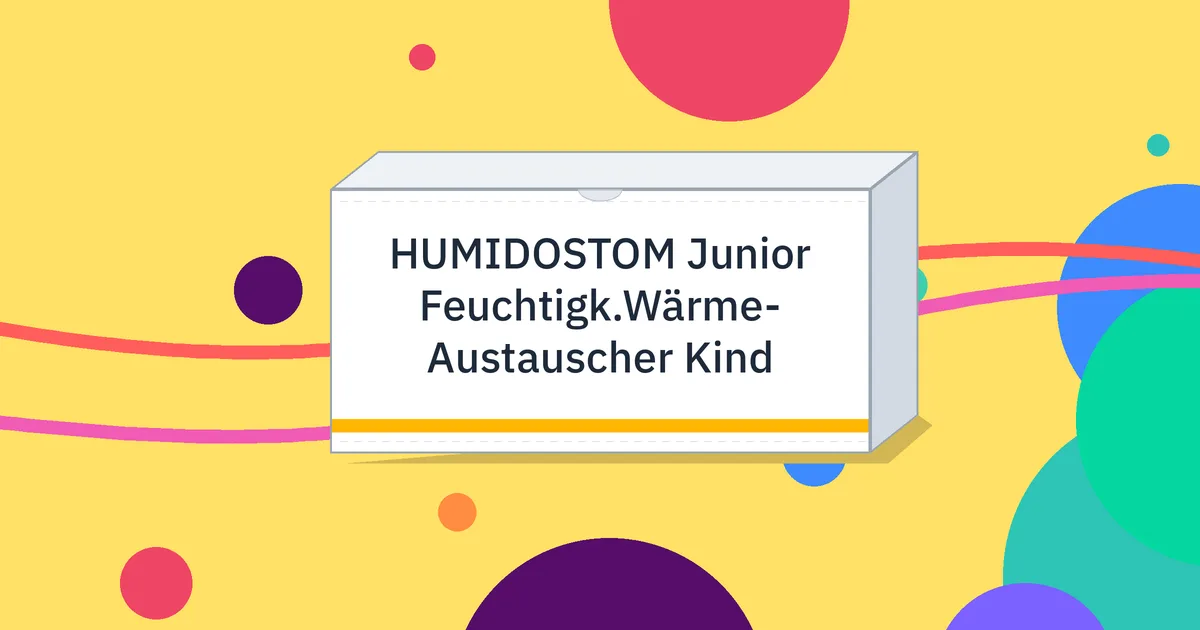 Symbolbild: Packung mit der Aufschrift HUMIDOSTOM Junior Feuchtigk.Wärme-Austauscher Kind (PZN 11051822) – Verfügbarkeit und Bezug in Apotheken in Frankfurt am Main